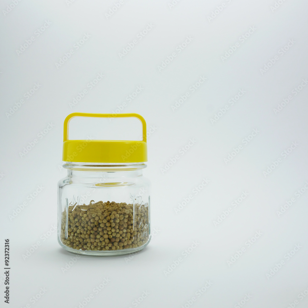 Pepper In Bottle with yellow cap on white background. (#1) Stock Photo ...