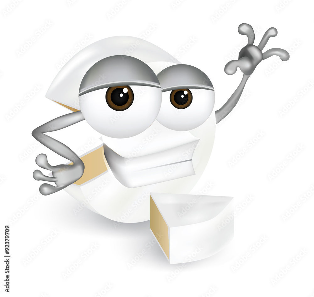 Cool, funny Camembert cartoon character with a big smile. Stock Vector ...