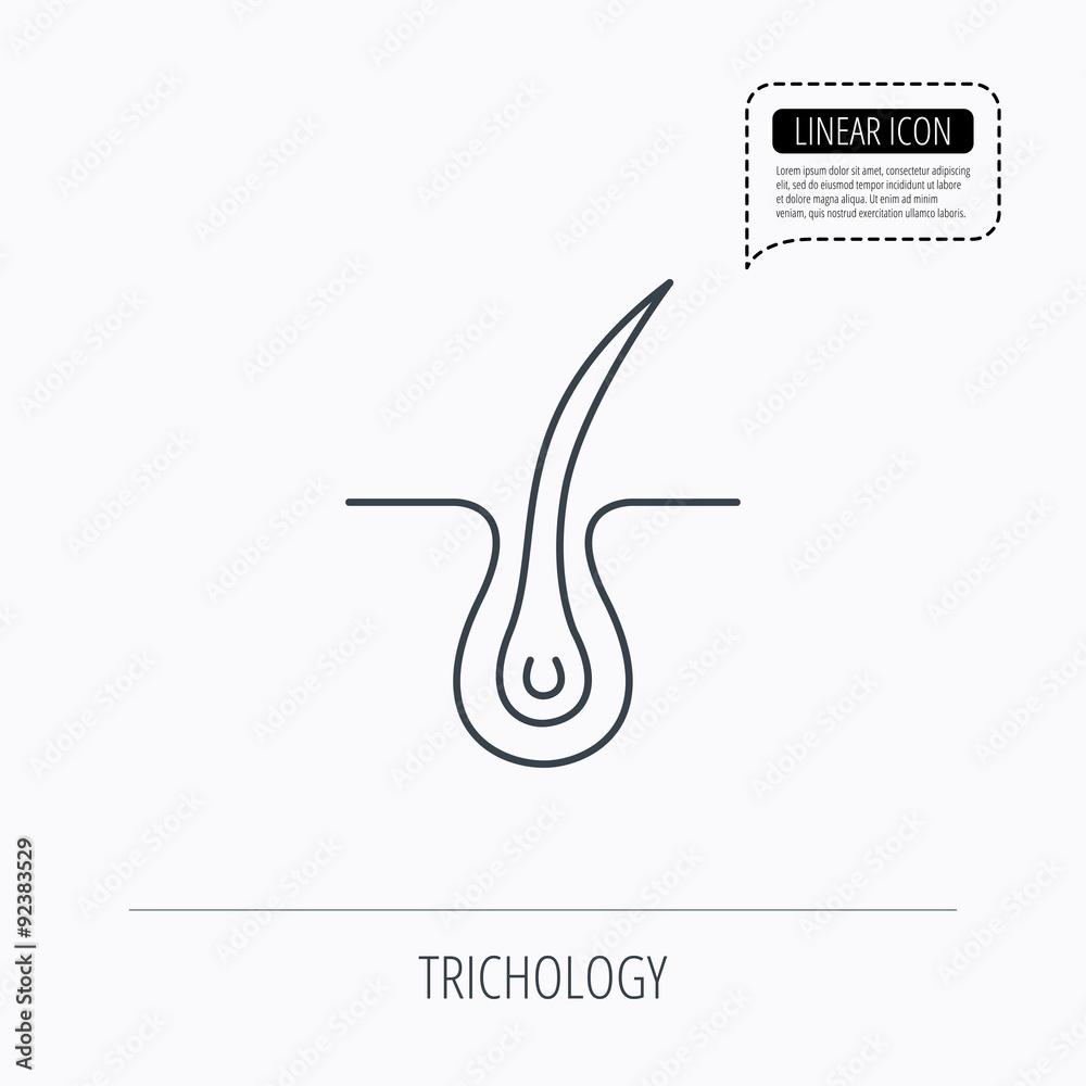 Trichology skin icon. Dermatology hair sign. Stock Vector | Adobe Stock