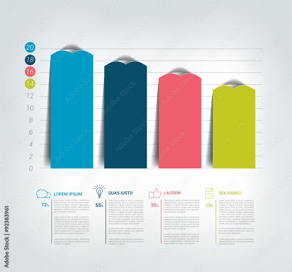 Colummn Chart, graph for infographics. Stock Vector | Adobe Stock