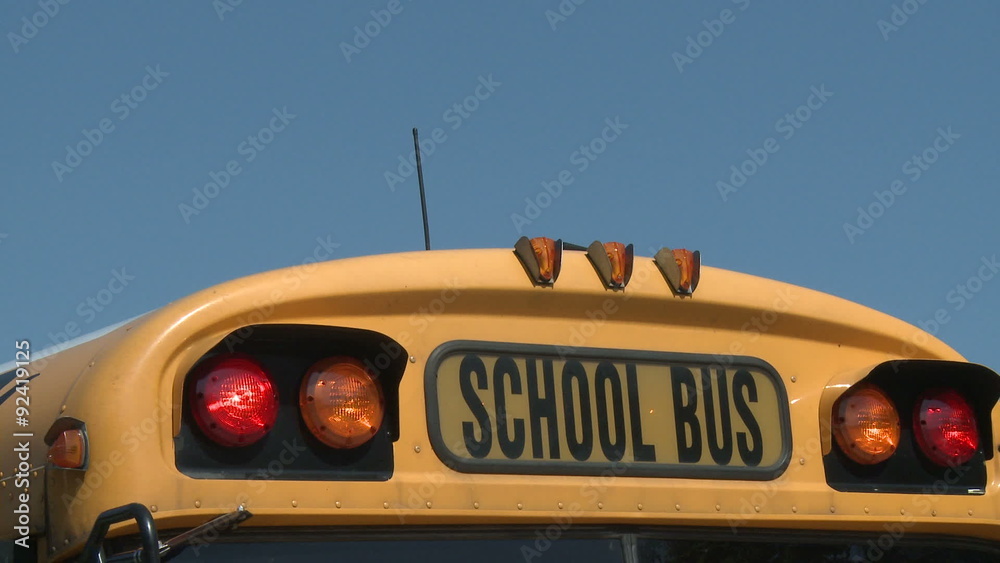 Flashing lights on a school bus Stock Video | Adobe Stock