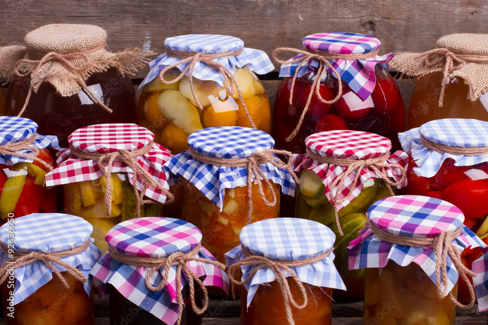 Canned food in a beautiful decorations. Stock Photo | Adobe Stock