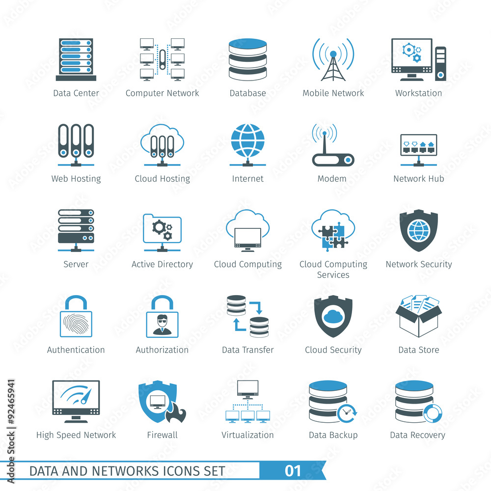 Networks Icon Set 01 Stock Vector | Adobe Stock