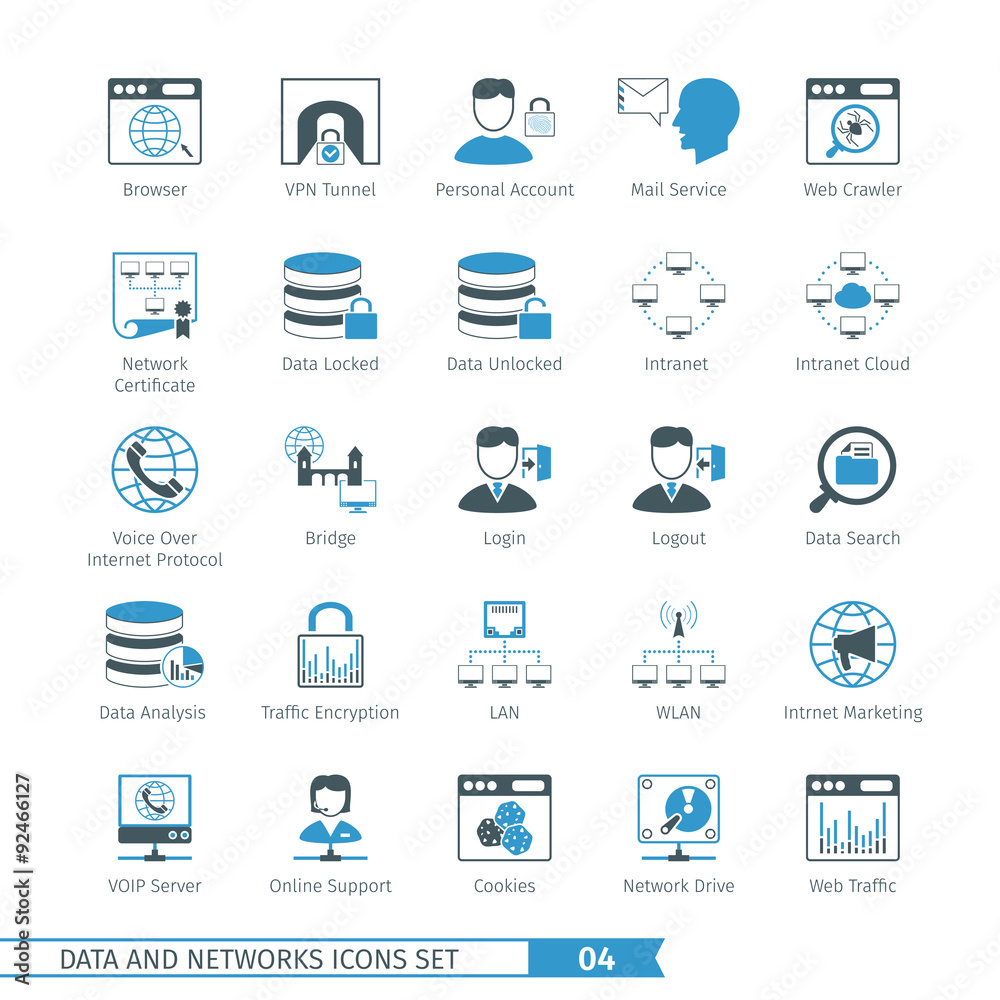 Networks Icon Set 04 Stock Vector | Adobe Stock