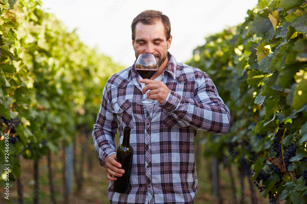 Winemaker tasting red wine Stock Photo | Adobe Stock
