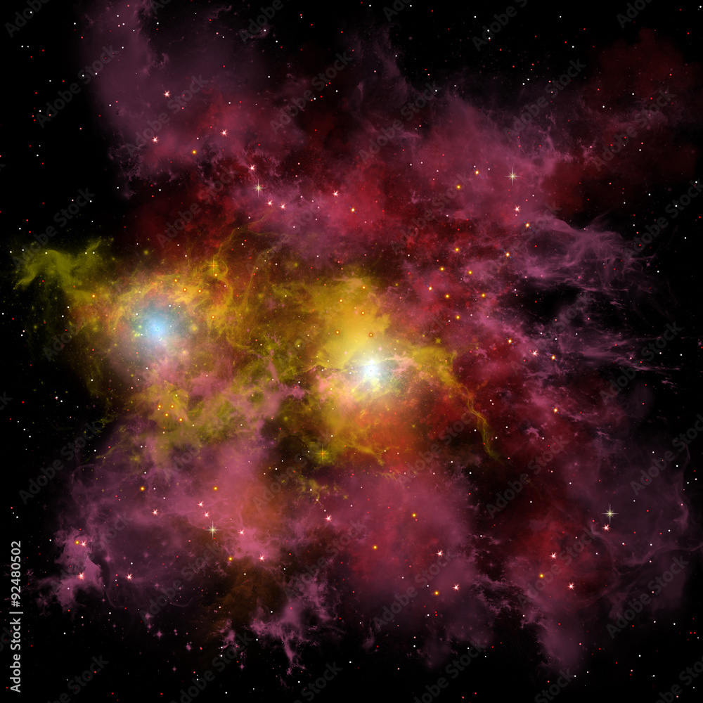 Twin Star Nebula - Two stars are locked into a tight orbit around each ...