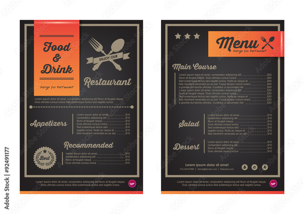 menu design template with colorful pattern,Restaurant cafe menu ...