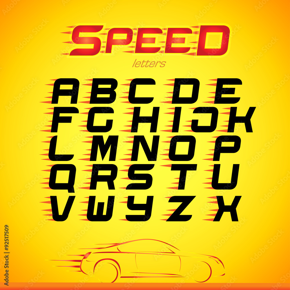 Fast speed english alphabet letters for your design. Vector design ...