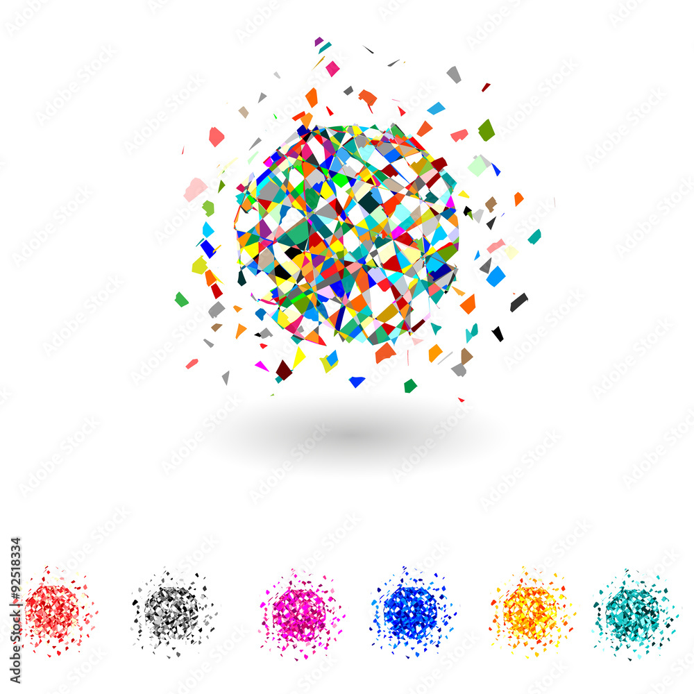 Vector color explosion. Set. Stock Vector | Adobe Stock