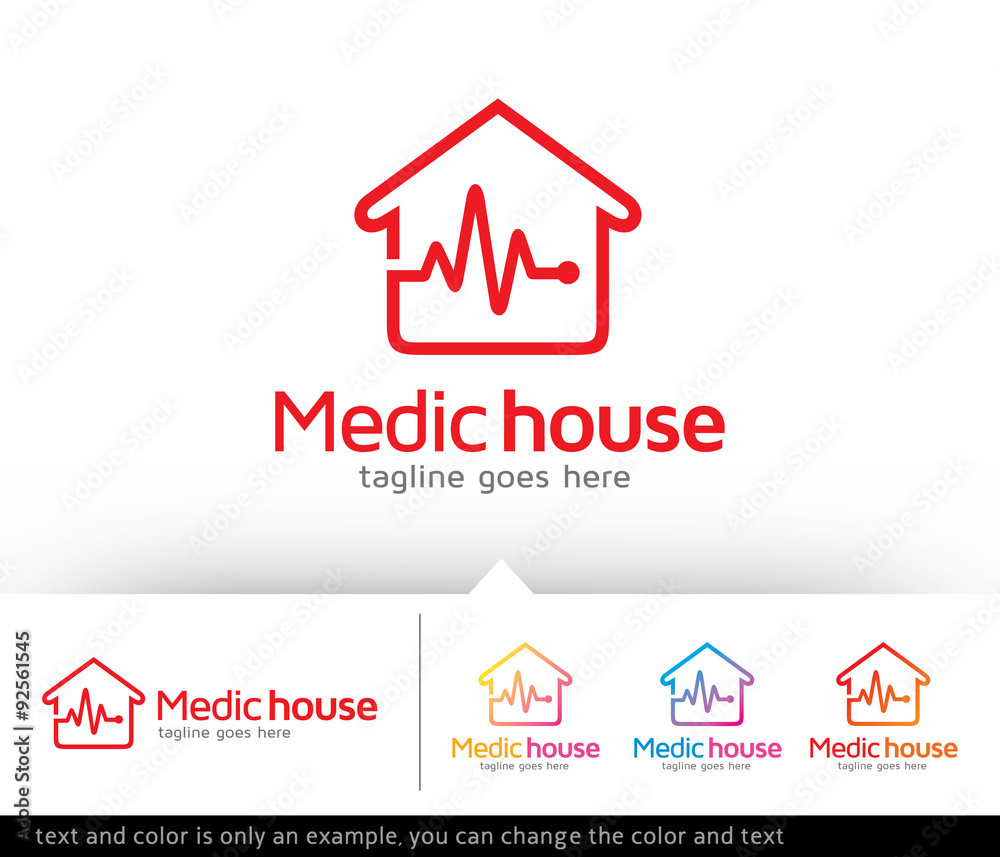 Medic House Logo Template Design Vector Stock Vector | Adobe Stock