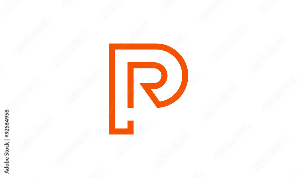 initial letter P and R logo design template Stock Vector | Adobe Stock