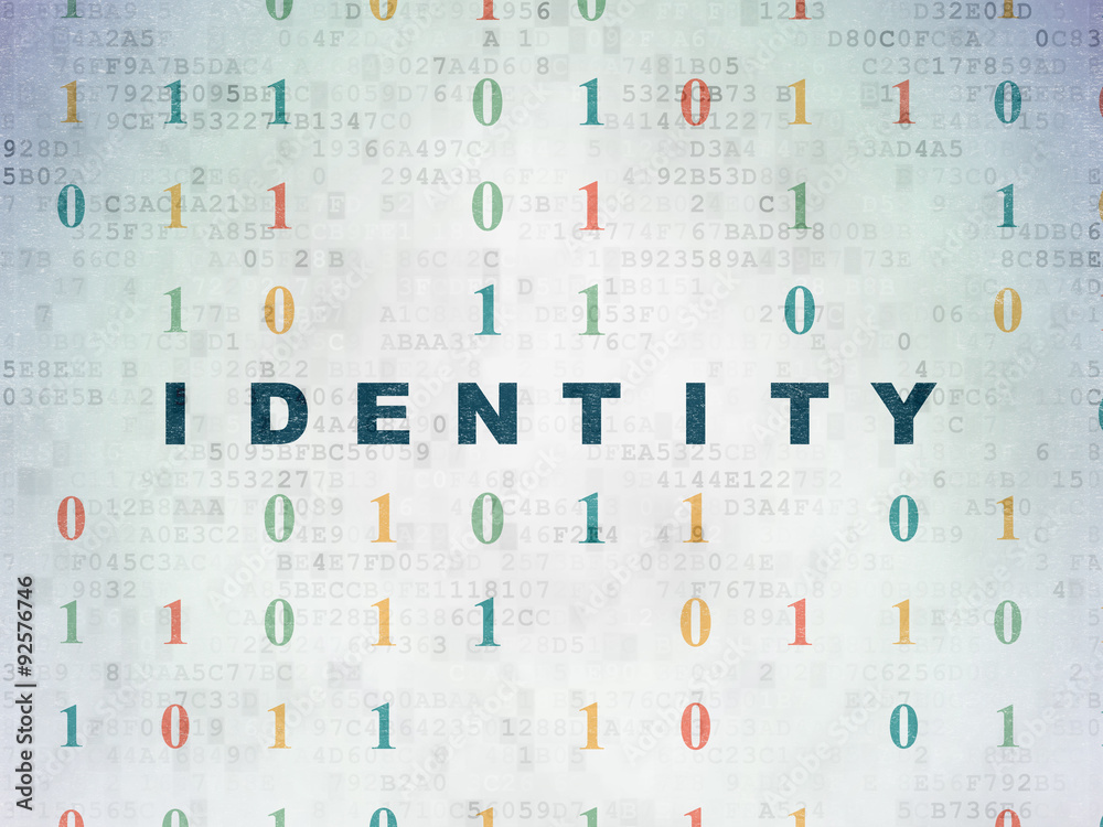 Protection concept: Identity on Digital Paper background Stock ...