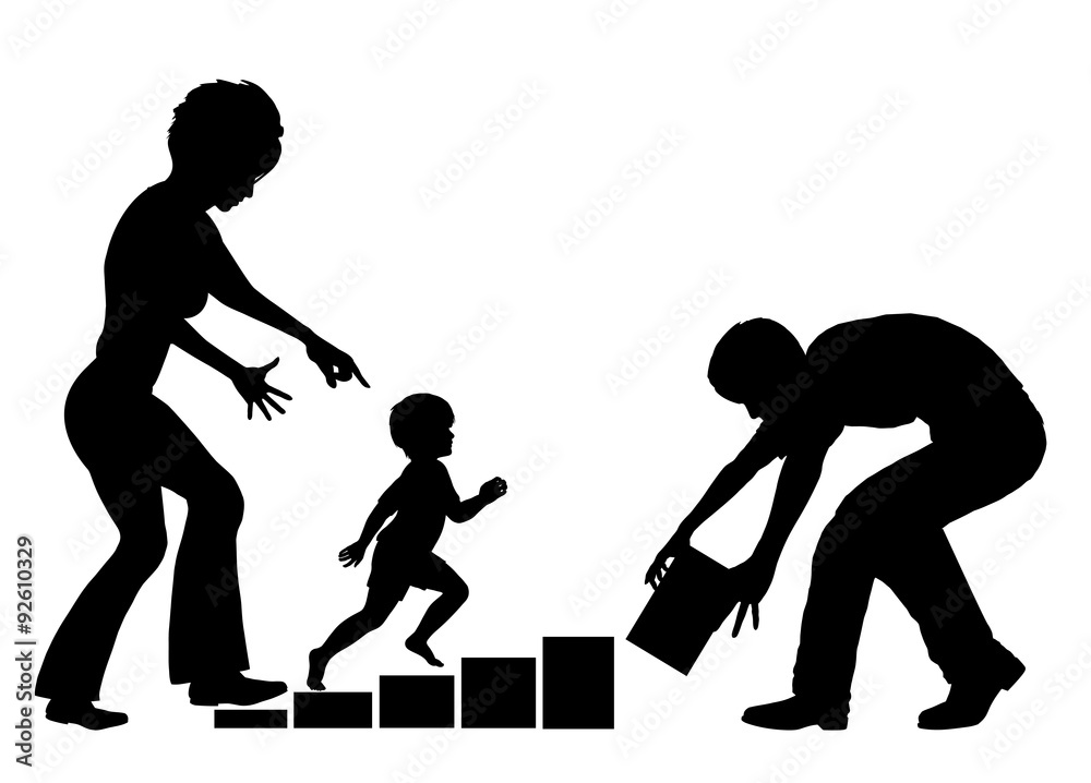 Teaching Step by Step. Parents are teaching child oriented one step at ...