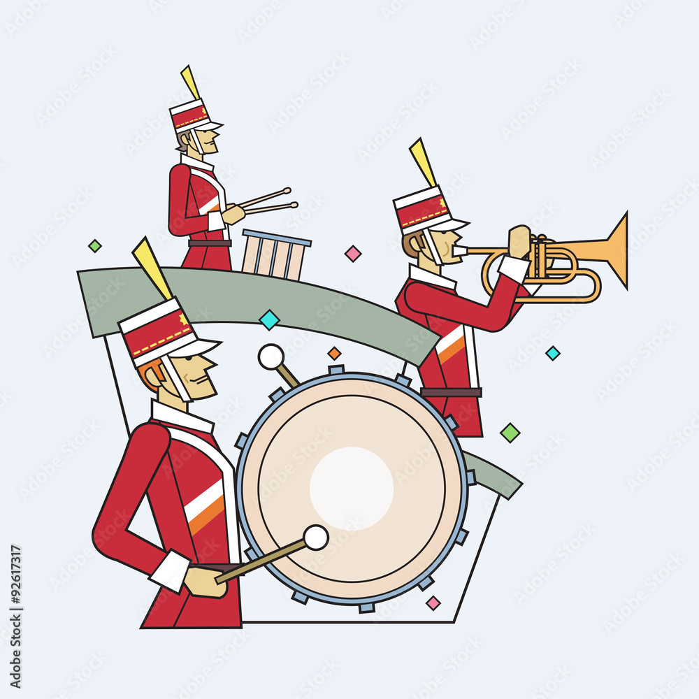 Military band line style, Vector illustration Stock Vector | Adobe Stock