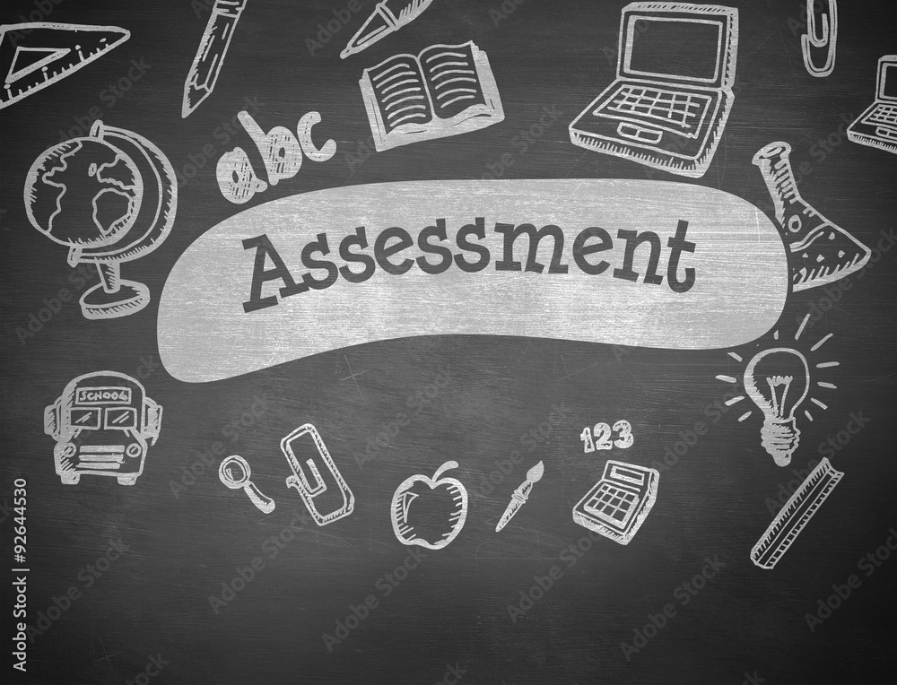 Assessment against black background Stock Illustration | Adobe Stock