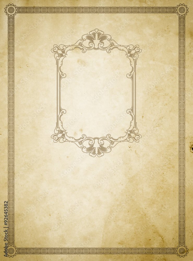 Old paper background with vintage border. Stock Illustration | Adobe Stock