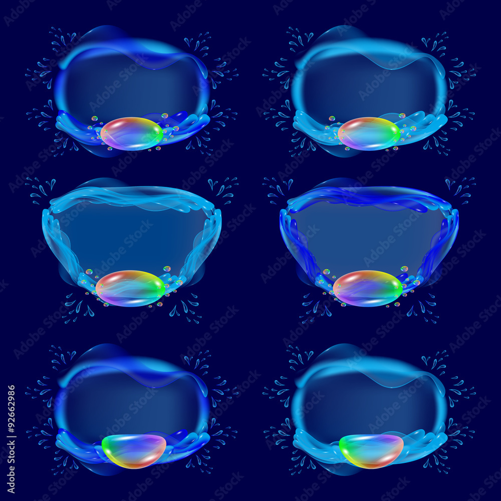 Water frames 1 / Vector design made in Illustrator 10 Transparent water ...