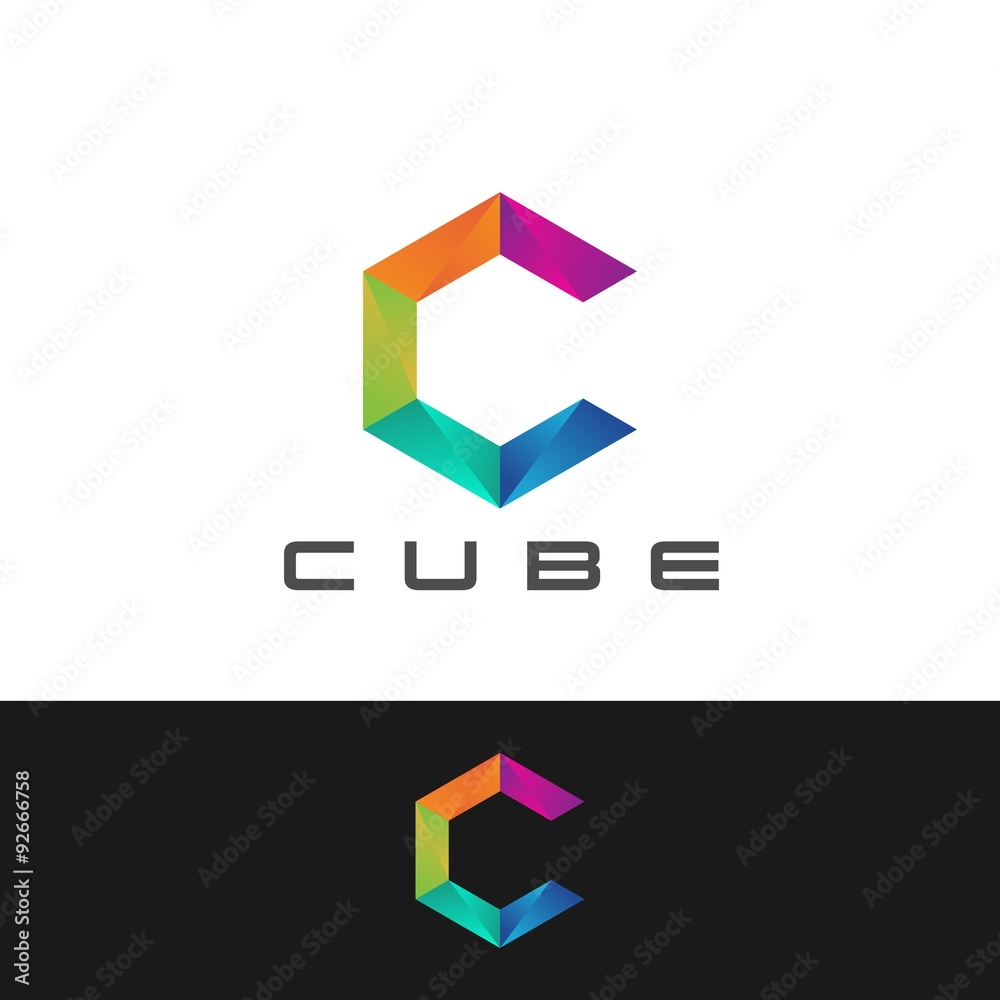 C Cube Logo Stock Vector | Adobe Stock