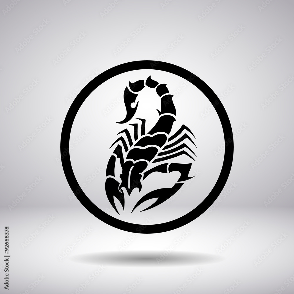 Silhouette of a scorpion in a circle Stock Vector | Adobe Stock