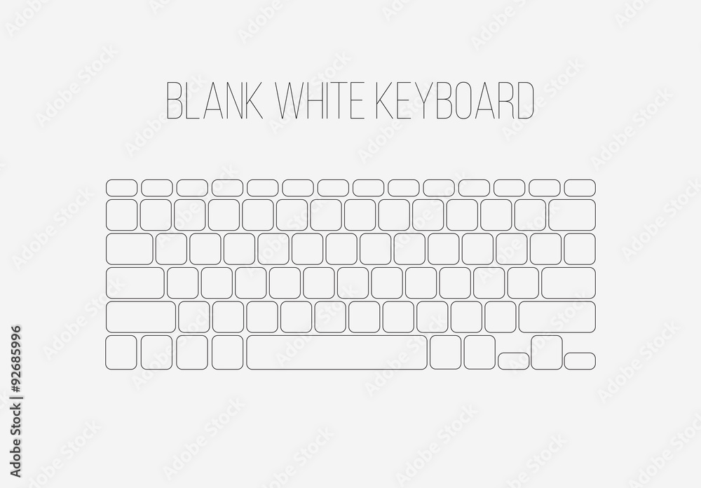 Blank White Keyboard Stock Vector | Adobe Stock