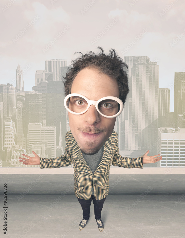 Person with big head Stock-Foto | Adobe Stock