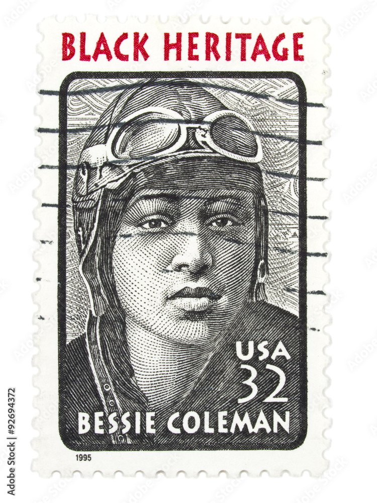 USA - CIRCA 1995: A 32 cents stamps printed in USA showing pilot Bessie ...