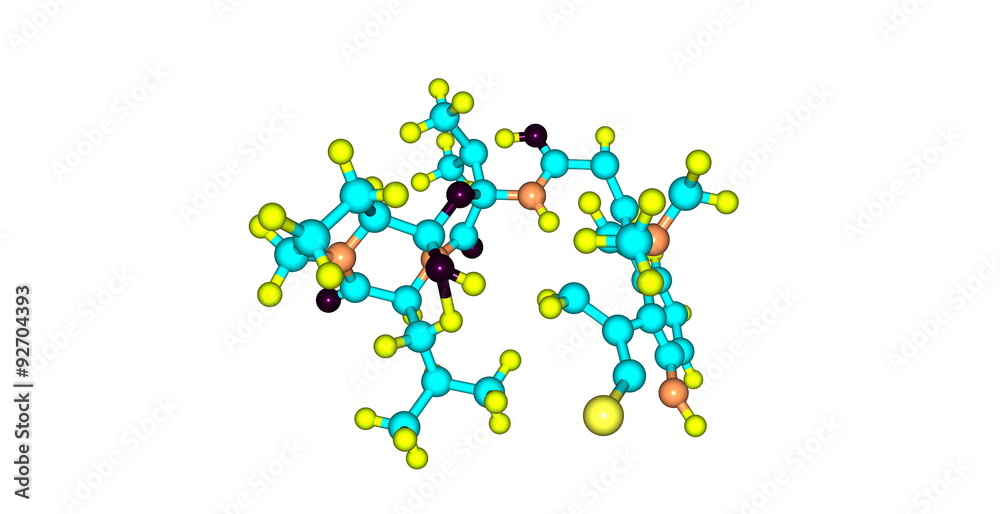 Bromocriptine molecular structure isolated on white Stock Illustration ...