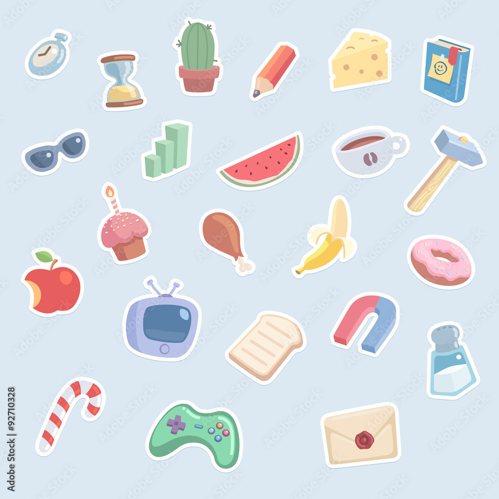 Random fancy items Stock Vector | Adobe Stock