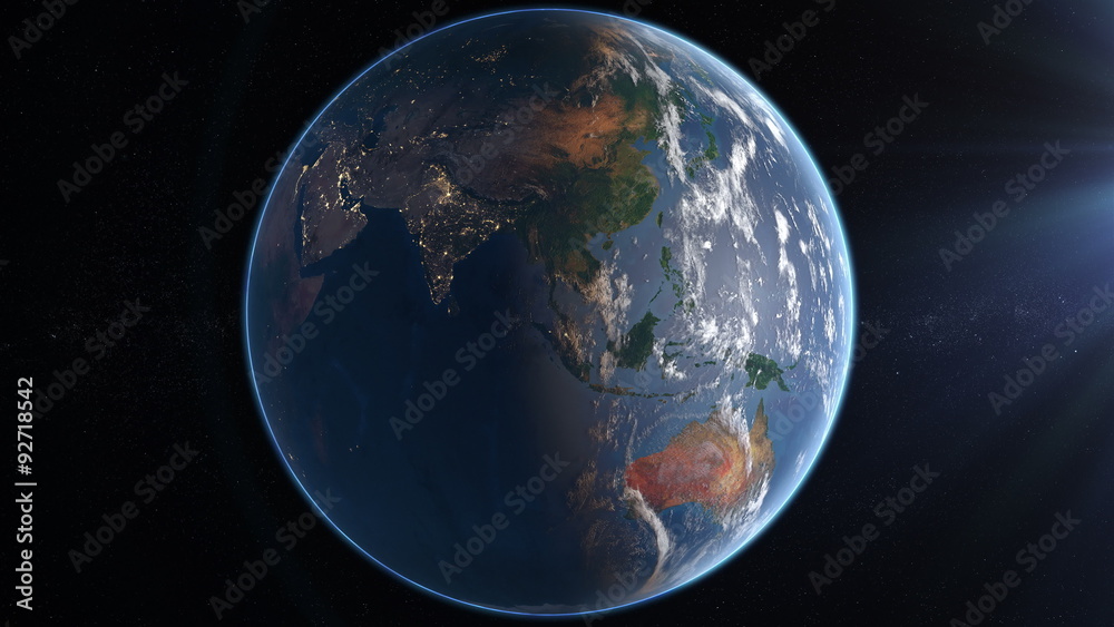 Slowly Rotating Earth 360 4K, Seamless Looping. Extremely detailed ...