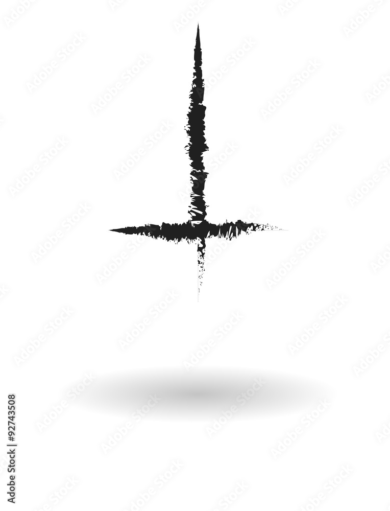 Cross crosslet vector illustration. Heraldic or Mission cross is a ...