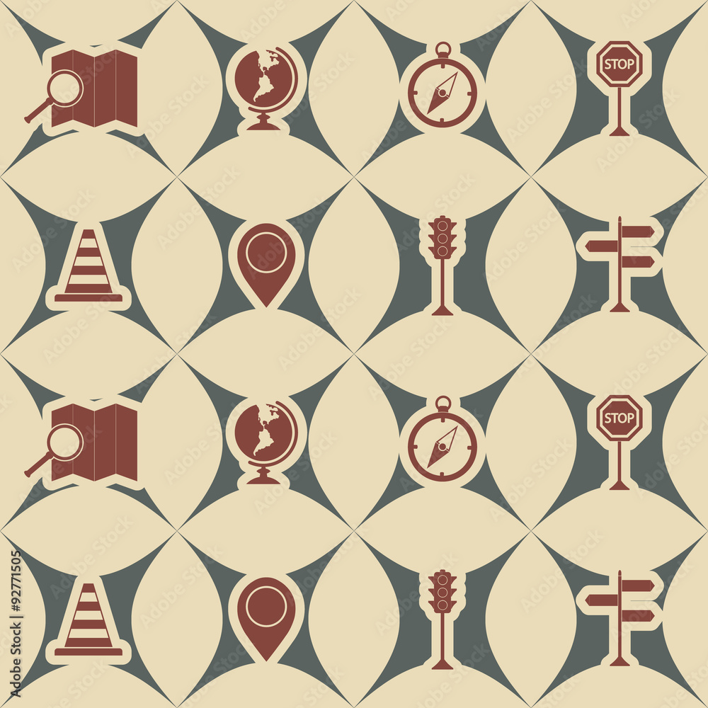 Seamless background with map and location sign for your design Stock ...