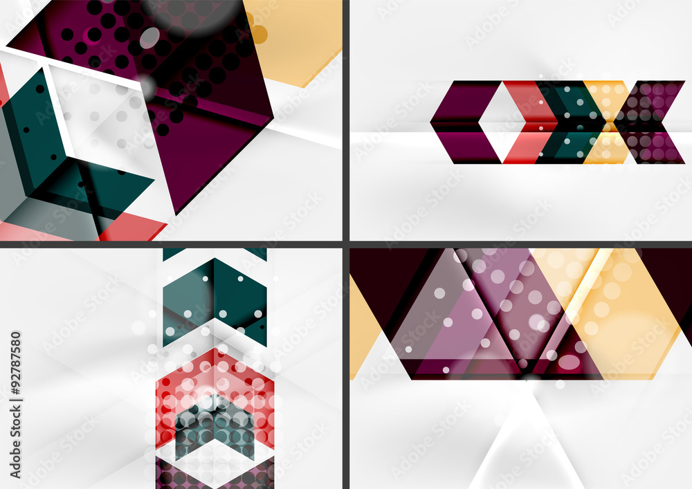 Set of angle and straight lines design abstract backgrounds Stock ...