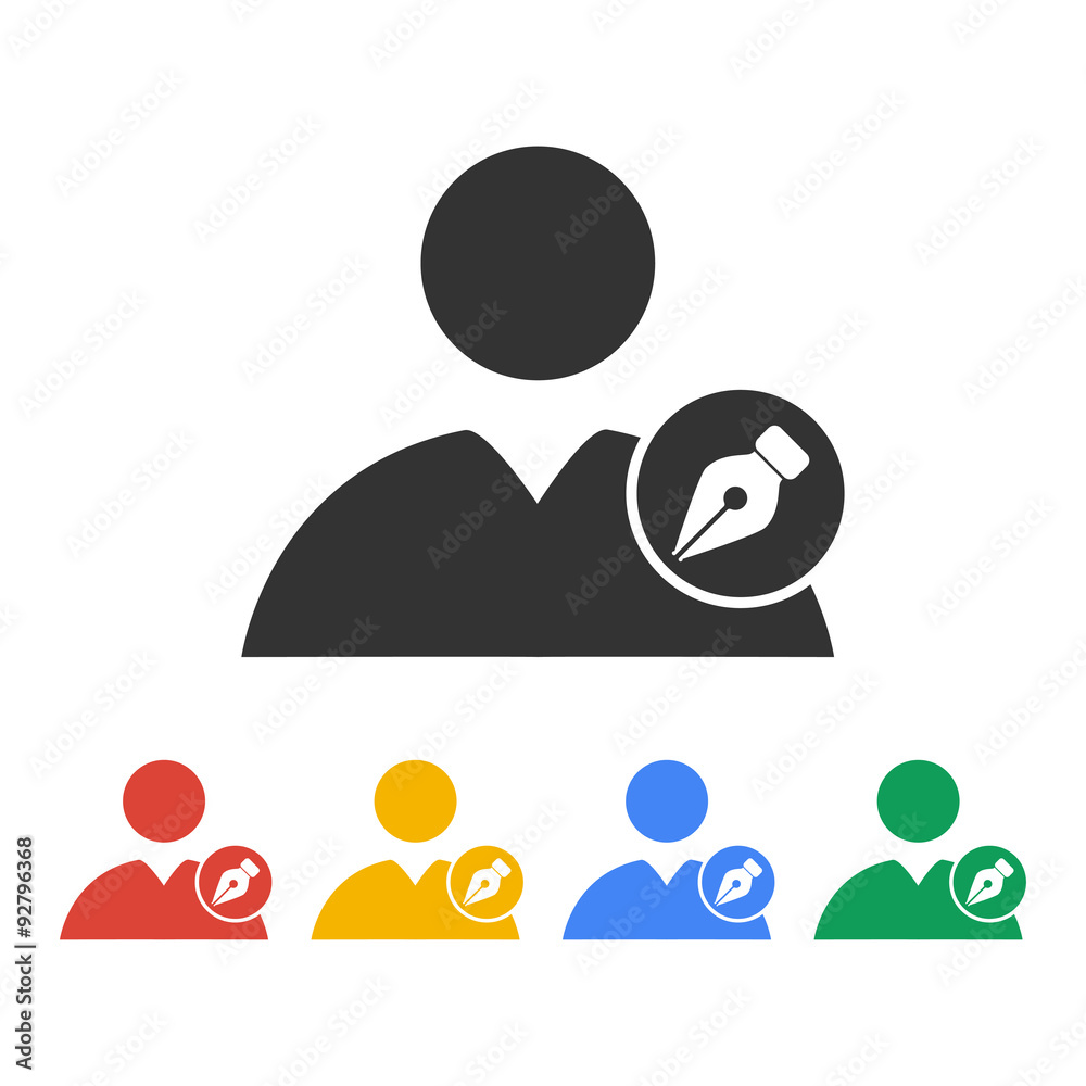 Ink pen User icon Stock Vector | Adobe Stock