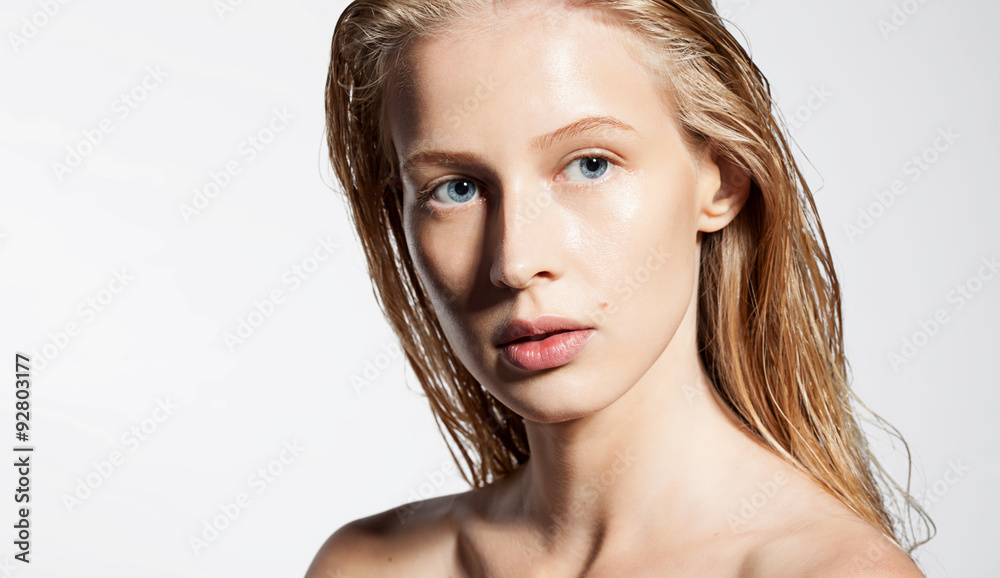 Photo & Art Print Woman with perfect skin without makeup, deniskomarov