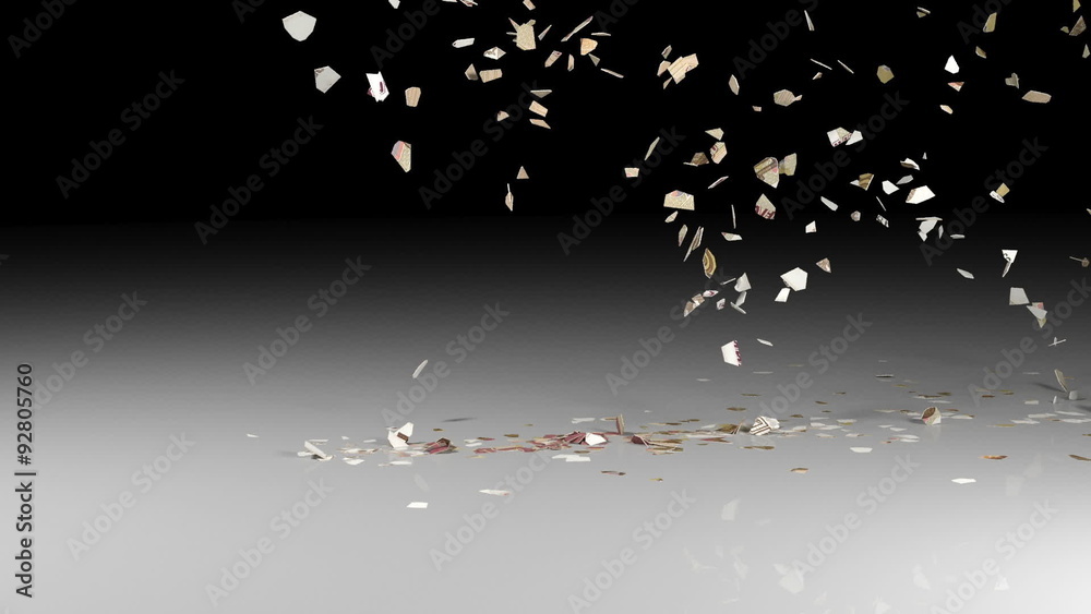 Ruble banknotes is falling apart as background for financial and ...