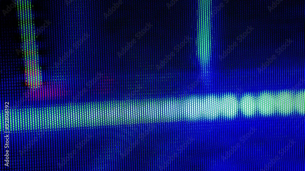 Digital TV broadcast glitch, television screen with error signal as ...