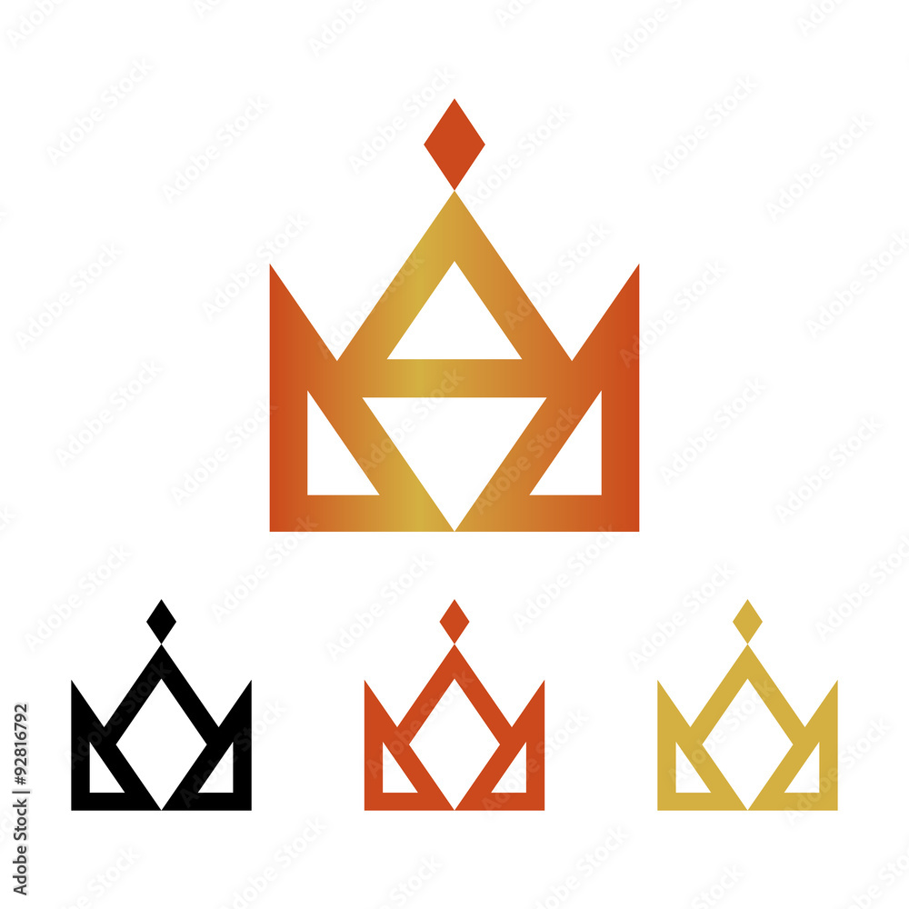 Unique Triangle Crown Vector Icon Stock Vector | Adobe Stock