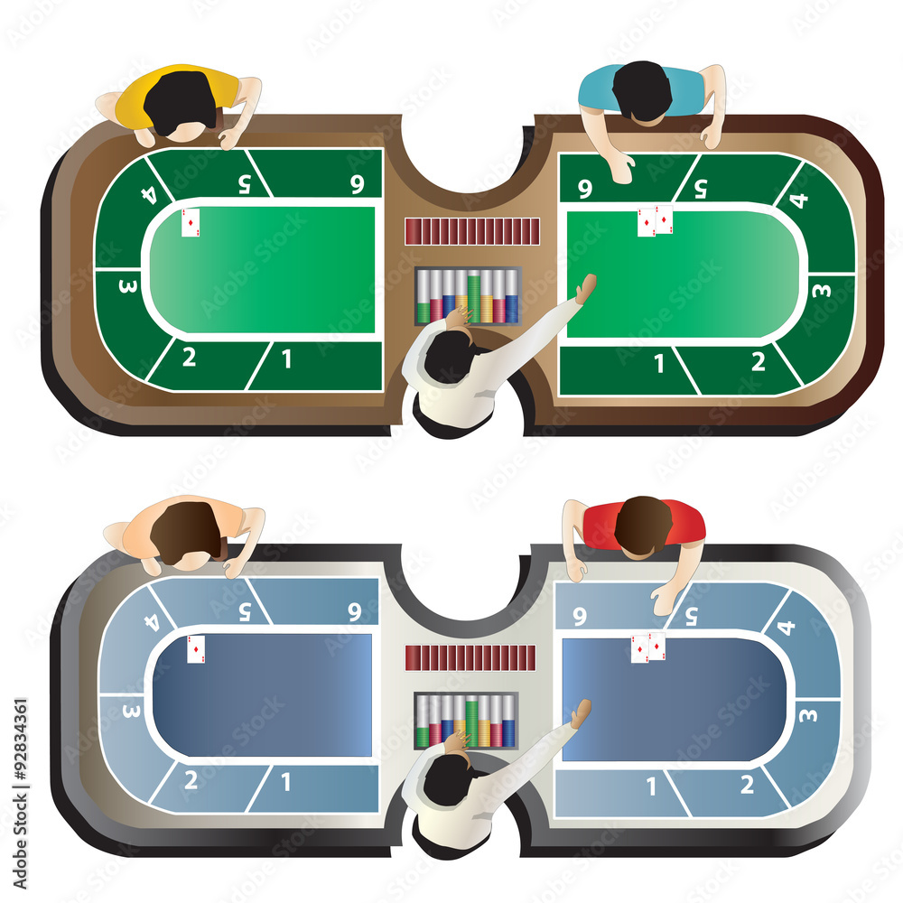 Casino furniture ,Baccarat table top view set 4 for interior, vector ...