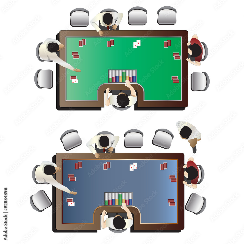 Casino furniture , Poker table top view set 5 for interior, vector ...