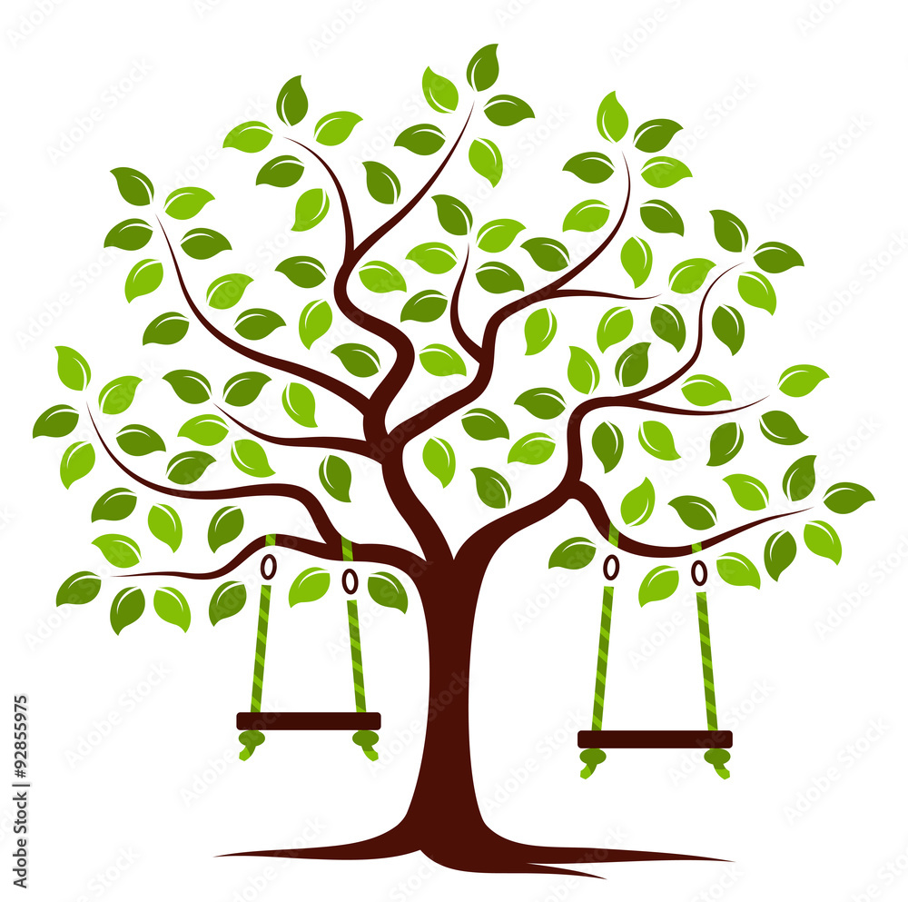 tree with swings Stock Vector | Adobe Stock