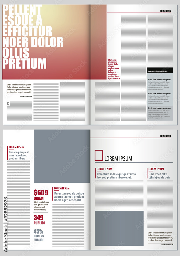 modern magazine layout template Stock Vector | Adobe Stock