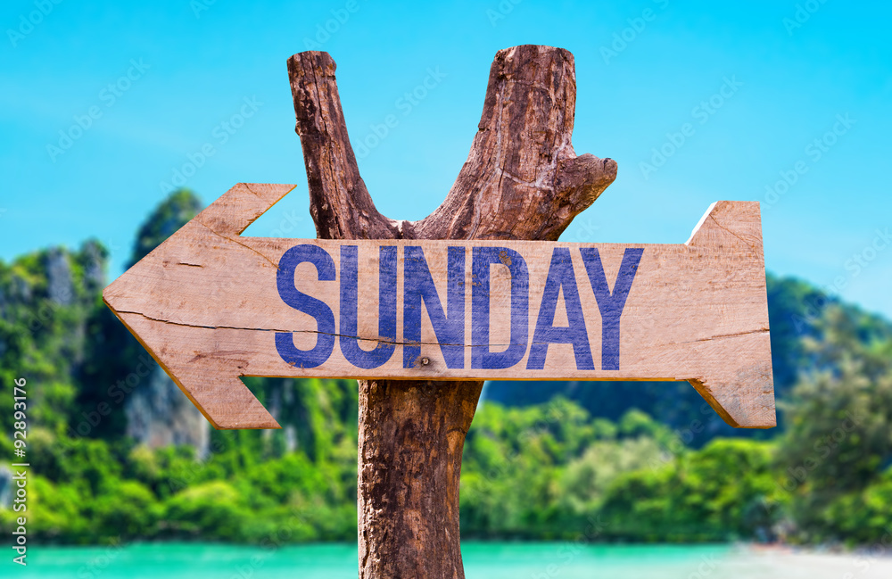 Sunday arrow with beach background Stock Photo | Adobe Stock