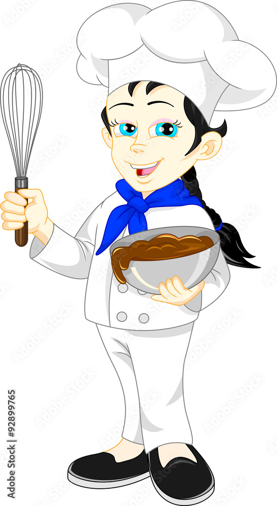 girl chef cartoon Stock Vector | Adobe Stock