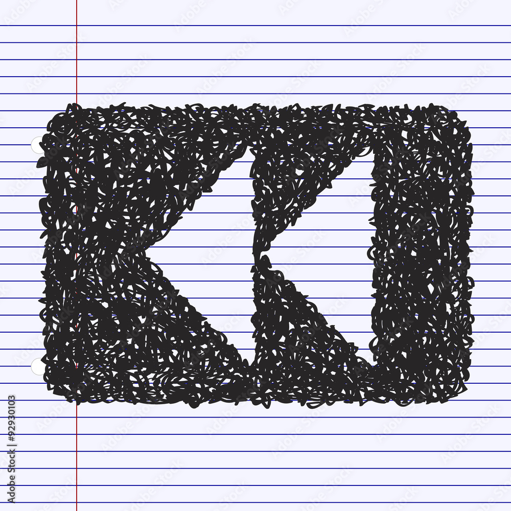 Simple doodle of a rewind button Stock Vector | Adobe Stock