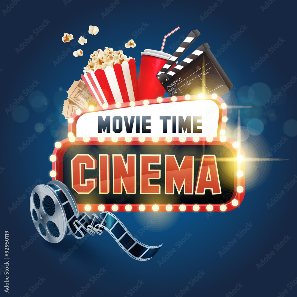 MOVIE TIME Stock Vector | Adobe Stock