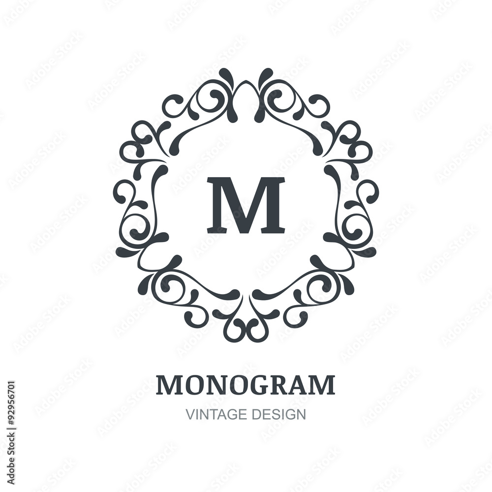 Vetor do Stock: Vector luxury logo design. Vintage decorative frame ...