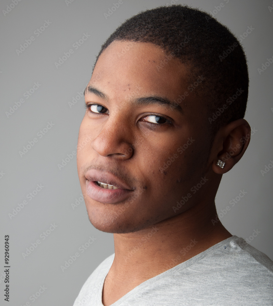 Close up Headshot portrait of a handsome black man Stock Photo | Adobe ...