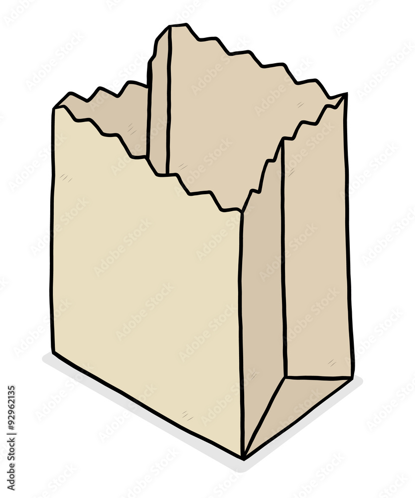 paper packaging bag / cartoon vector and illustration, hand drawn style ...