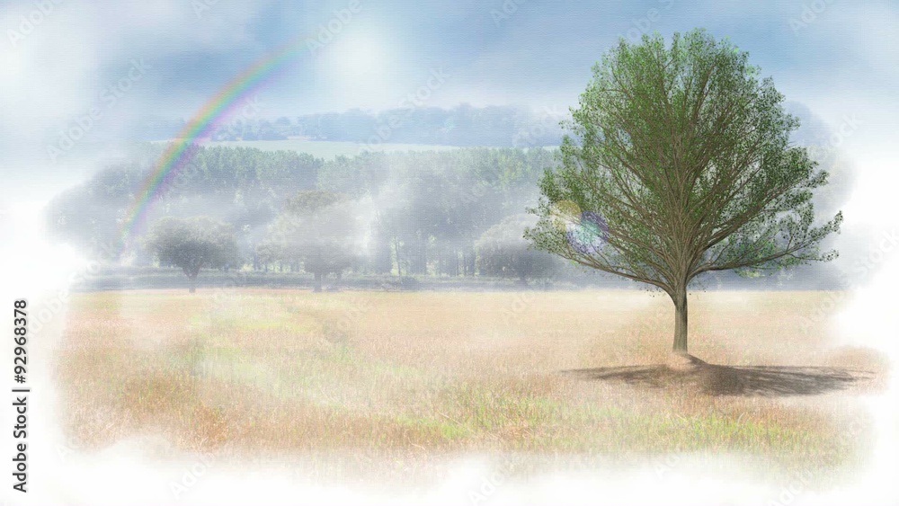 Four seasons. Animation of a tree changing as the seasons pass Stock ...