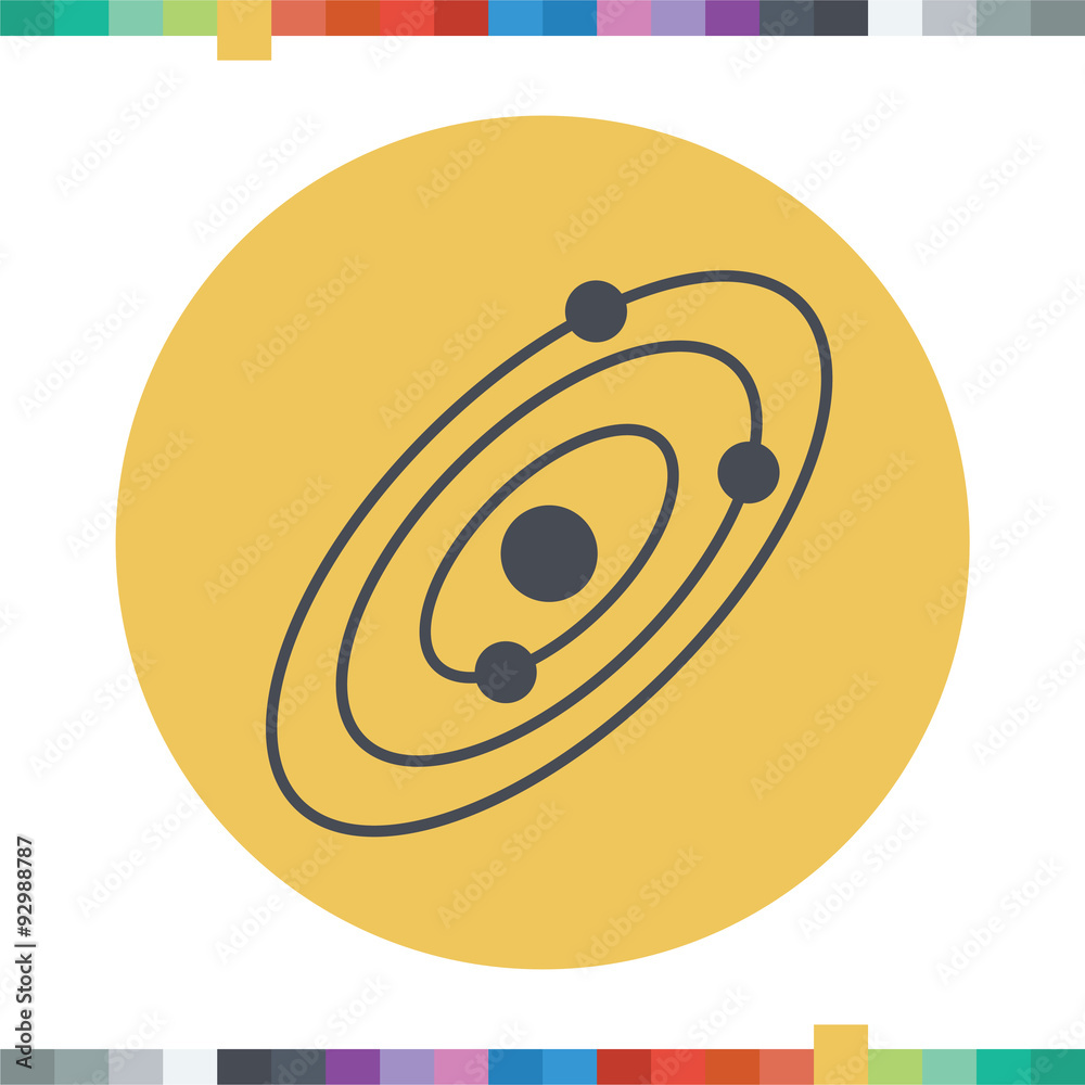 Planets orbiting a star icon. Stock Vector | Adobe Stock